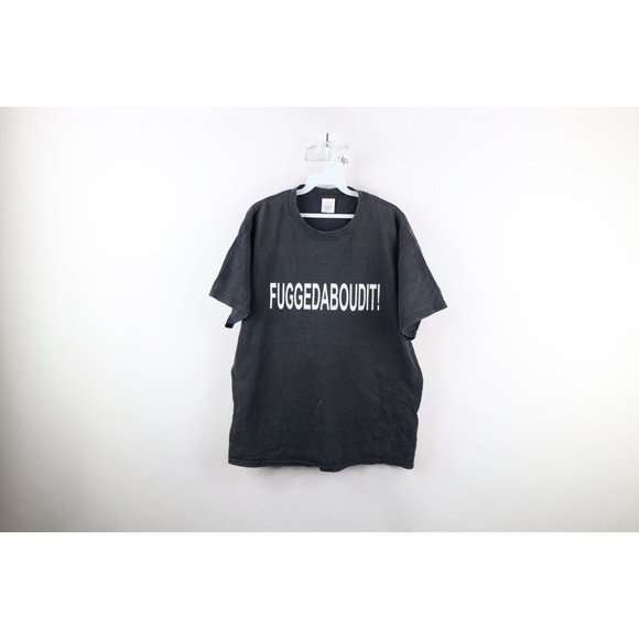 Vintage | Shirts | Vintage 9s Mens Large Thrashed Fuggedaboudit Mafia ...